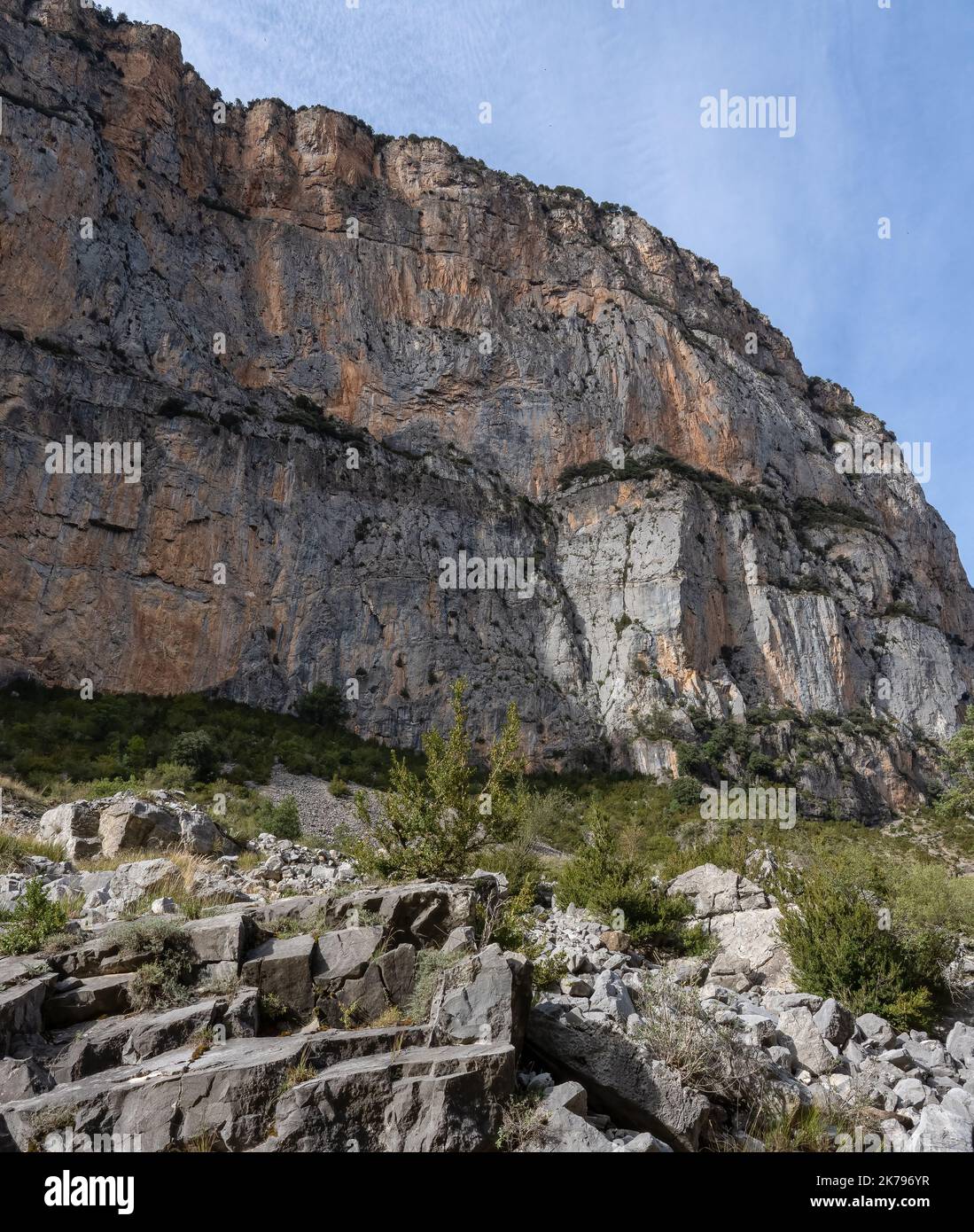 rock outrcrops and glacial formations, gorges and canyons in mountains ...