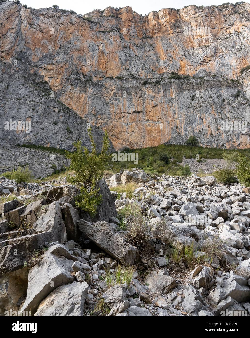 rock outrcrops and glacial formations, gorges and canyons in mountains ...