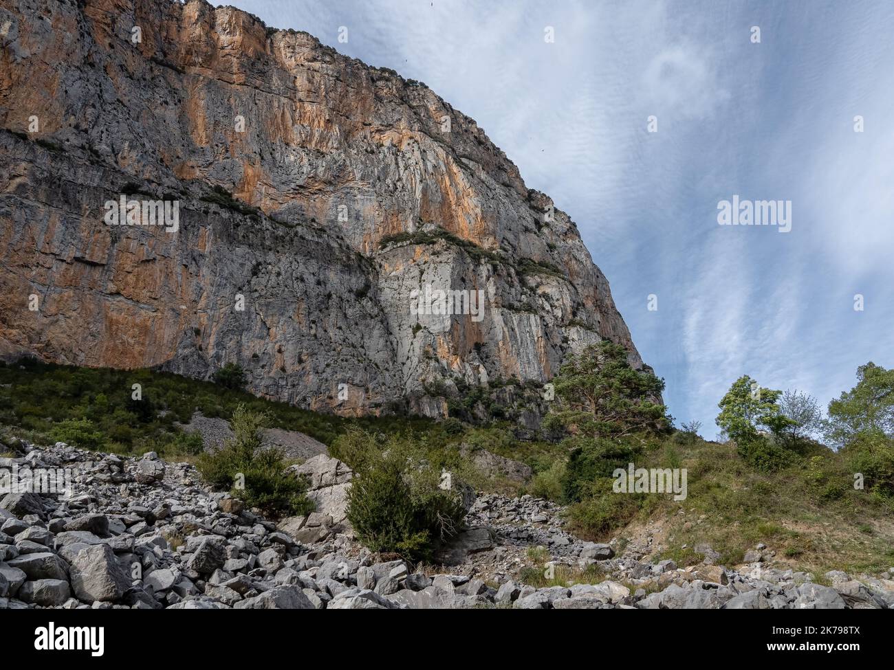 rock outrcrops and glacial formations, gorges and canyons in mountains ...