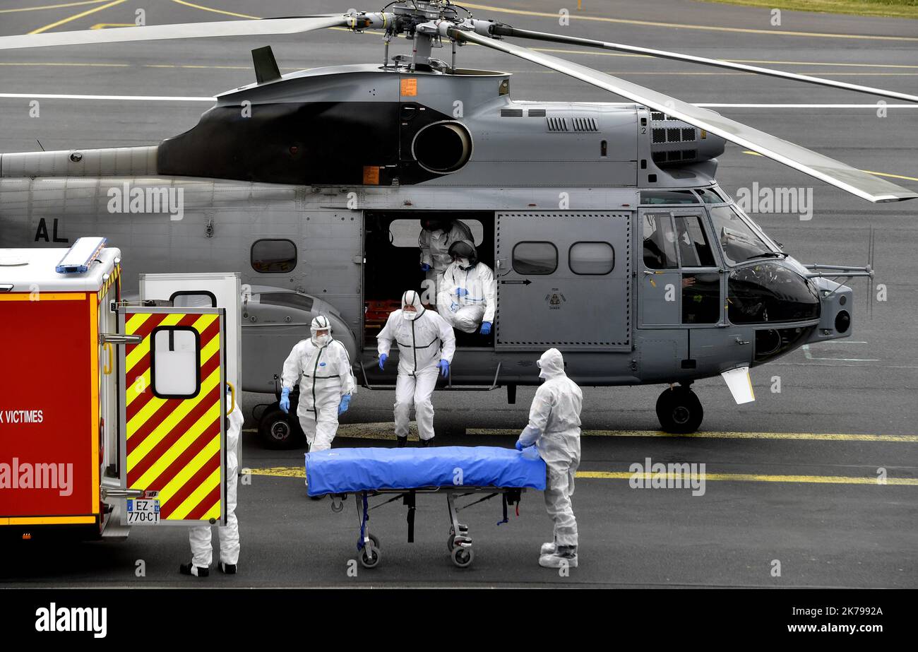 Caen Carpiquet, France, april 2nd 2020 - About fifty covid-19 patients ...