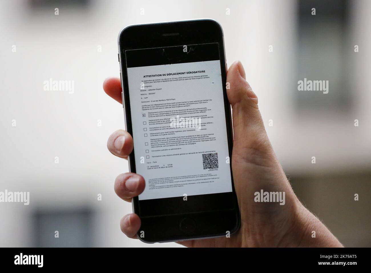 A photo illustration shows the French Interior Ministry's new telephone ...