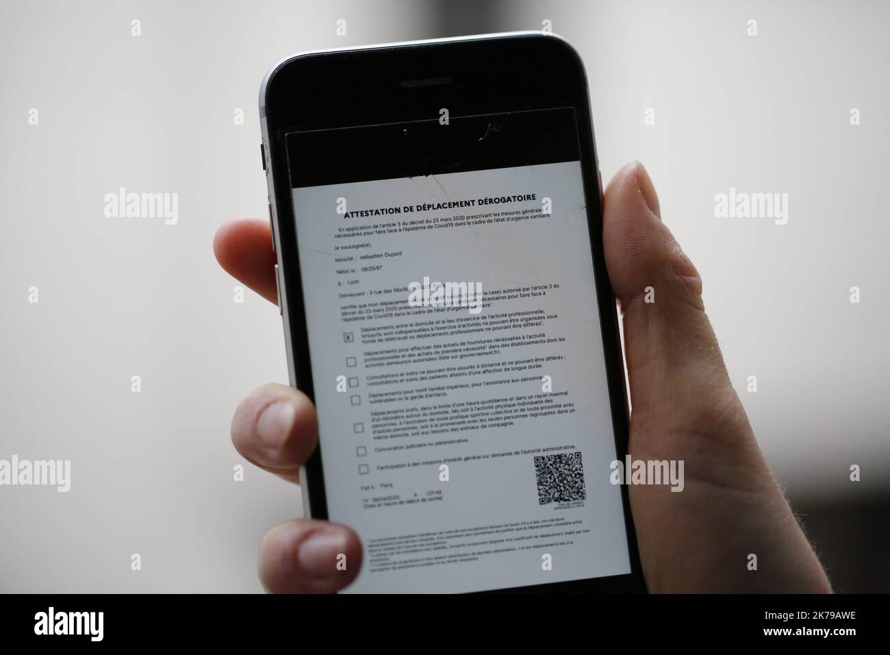 A photo illustration shows the French Interior Ministry's new telephone ...