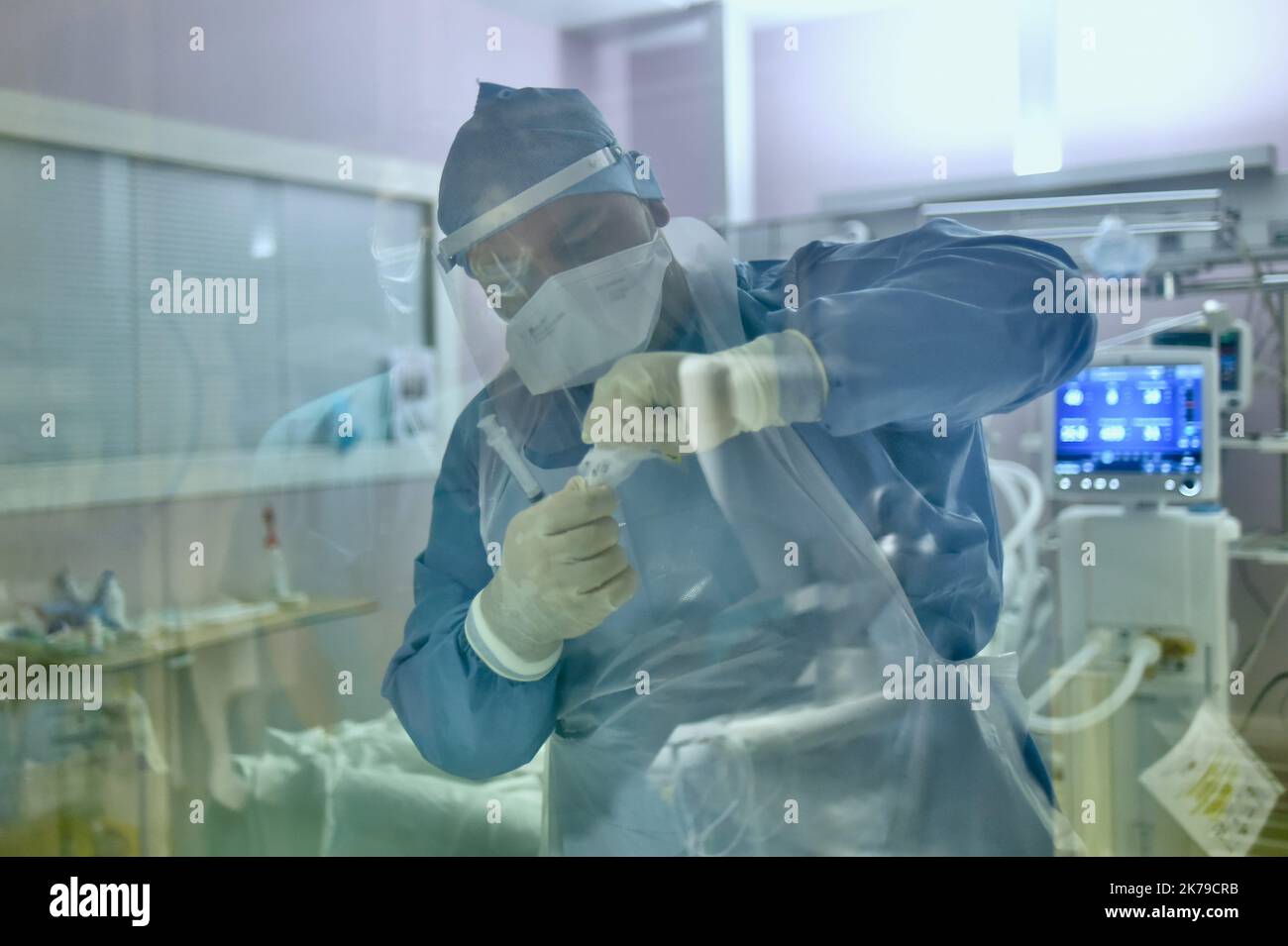 Medical staff including doctors and nurses carry out duties at private ...