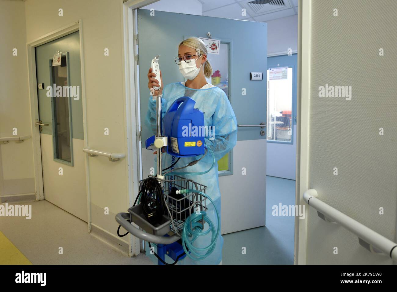 Medical staff including doctors and nurses at the CHRU de Nancy ...