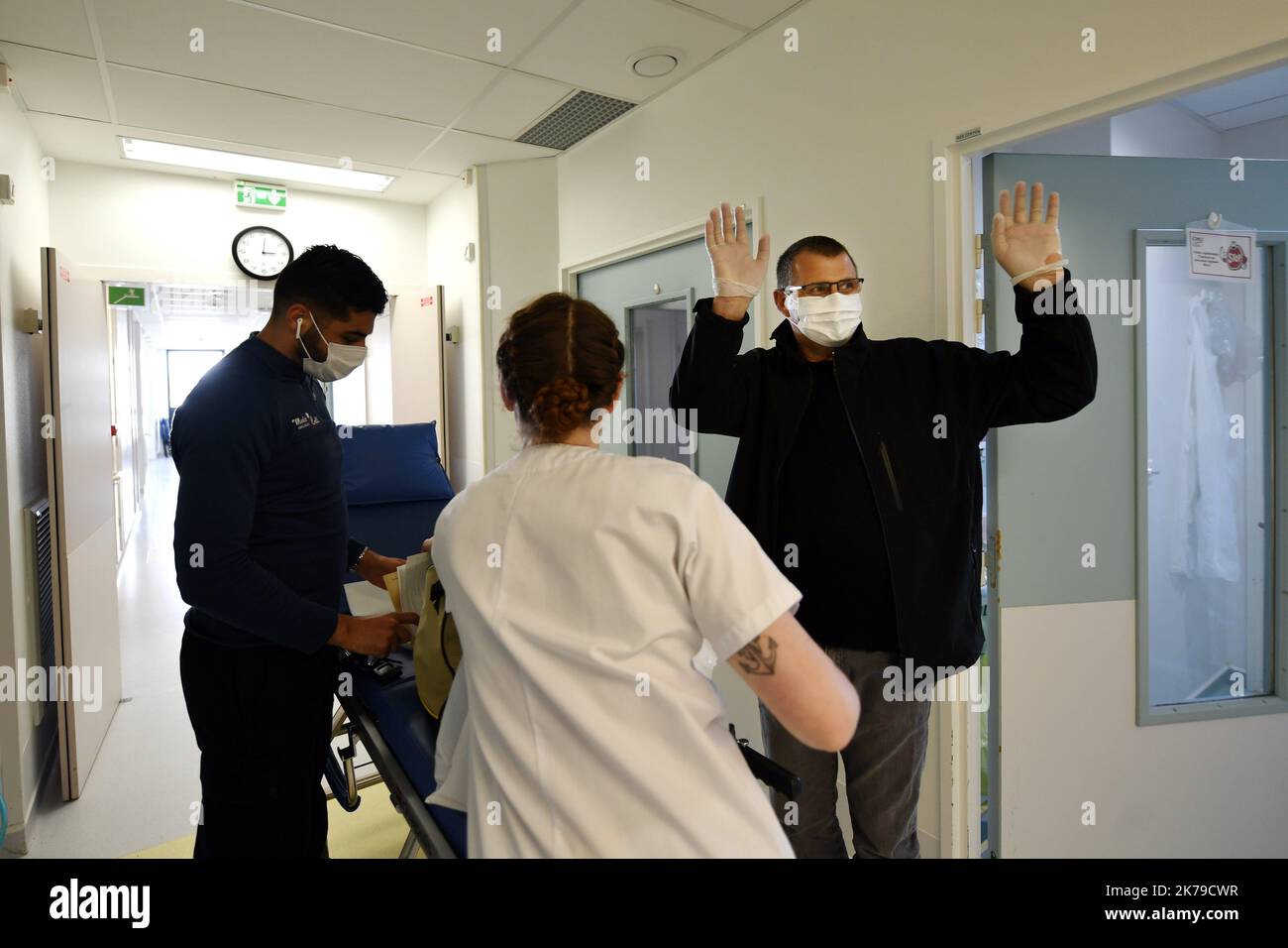 Medical staff including doctors and nurses at the CHRU de Nancy ...
