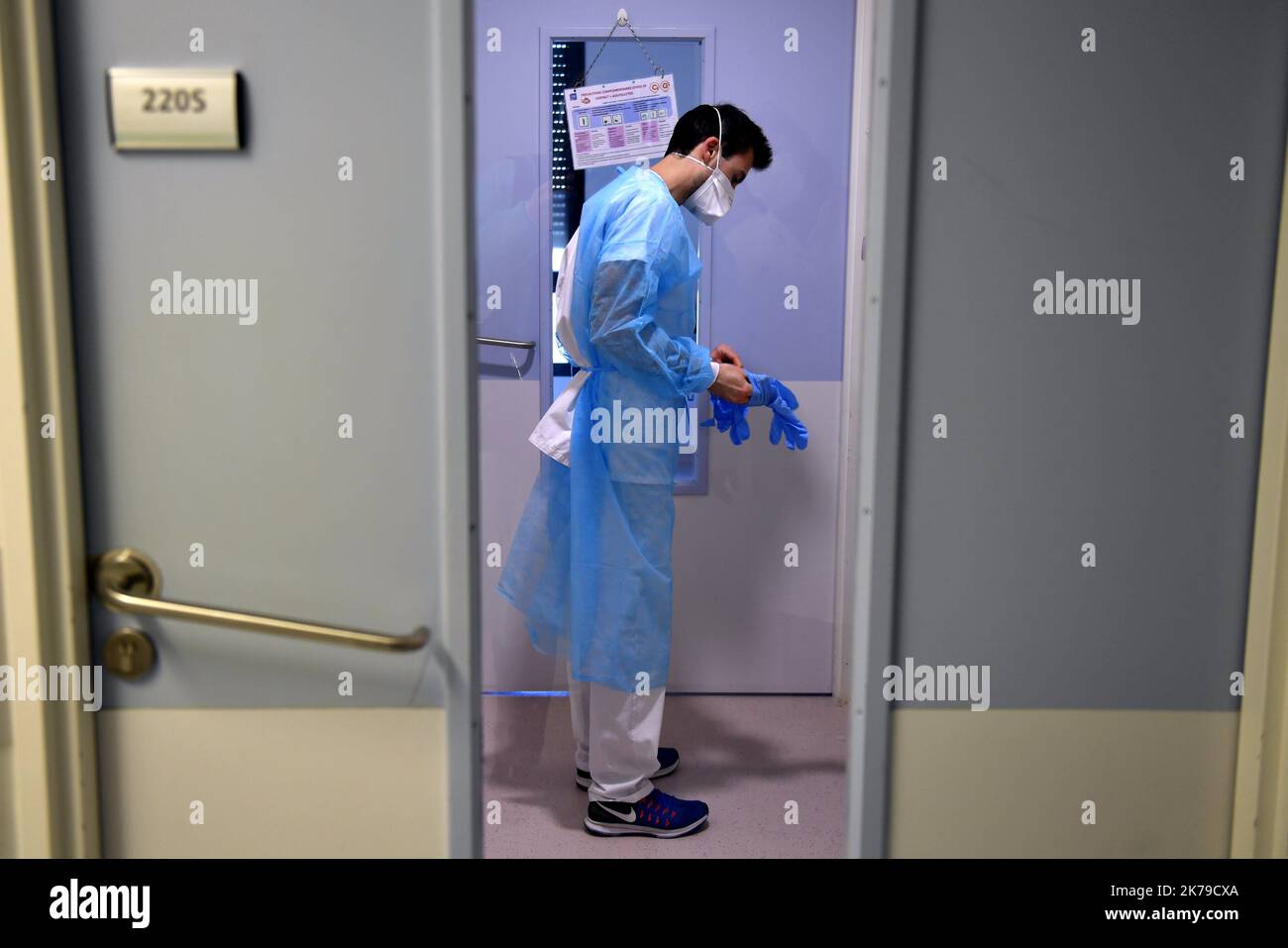 Medical staff including doctors and nurses at the CHRU de Nancy ...