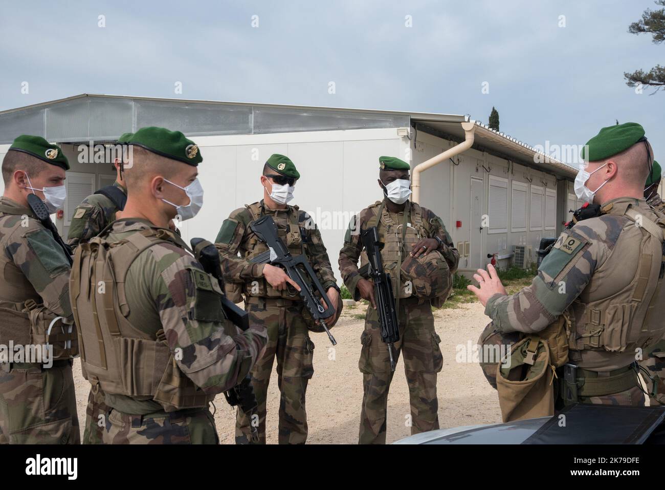 Marseille, France, april 17th 2020 - Soldiers of Resilience mission are ...