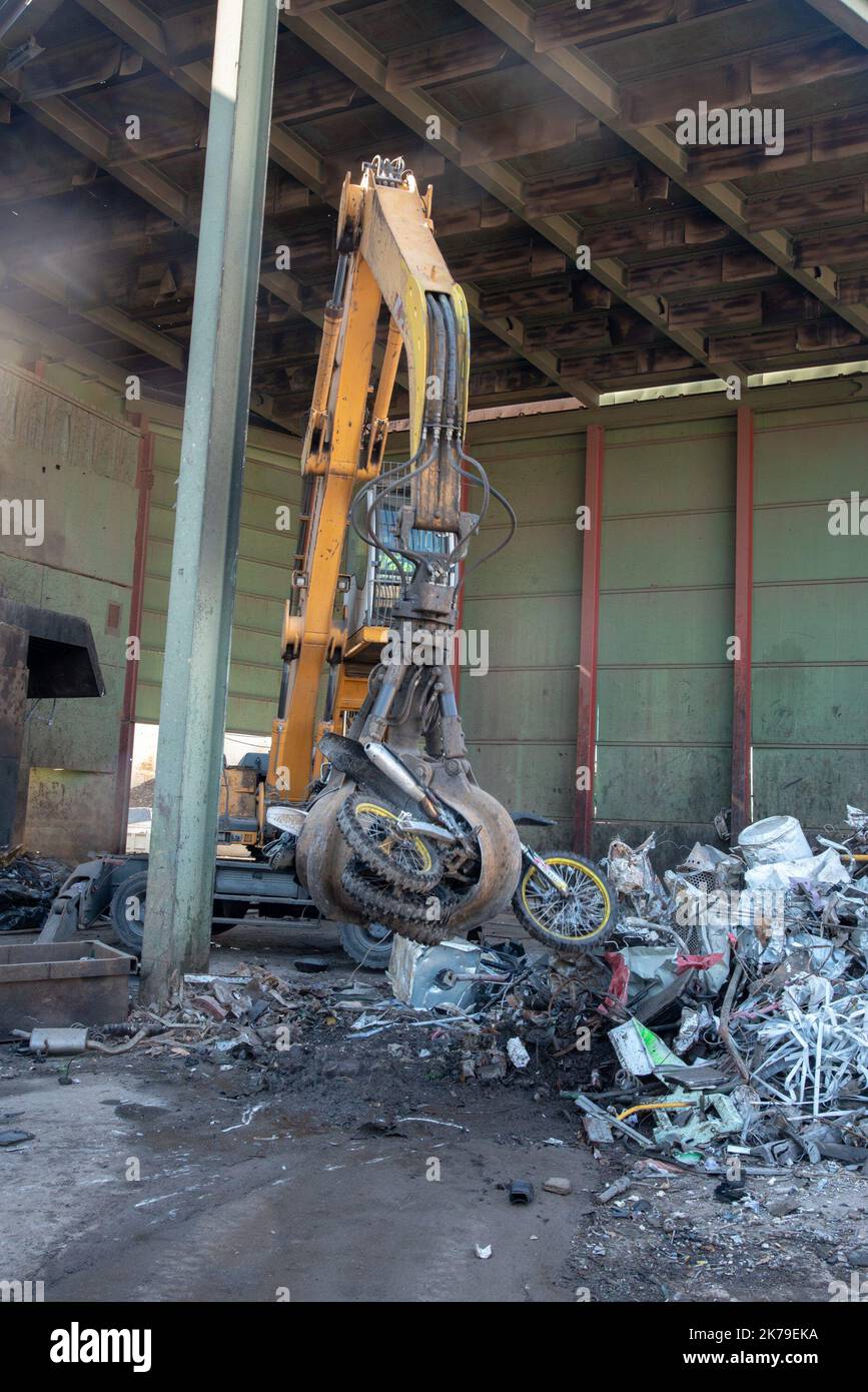 Destruction of motorcycles following police seizures in Marseille ...