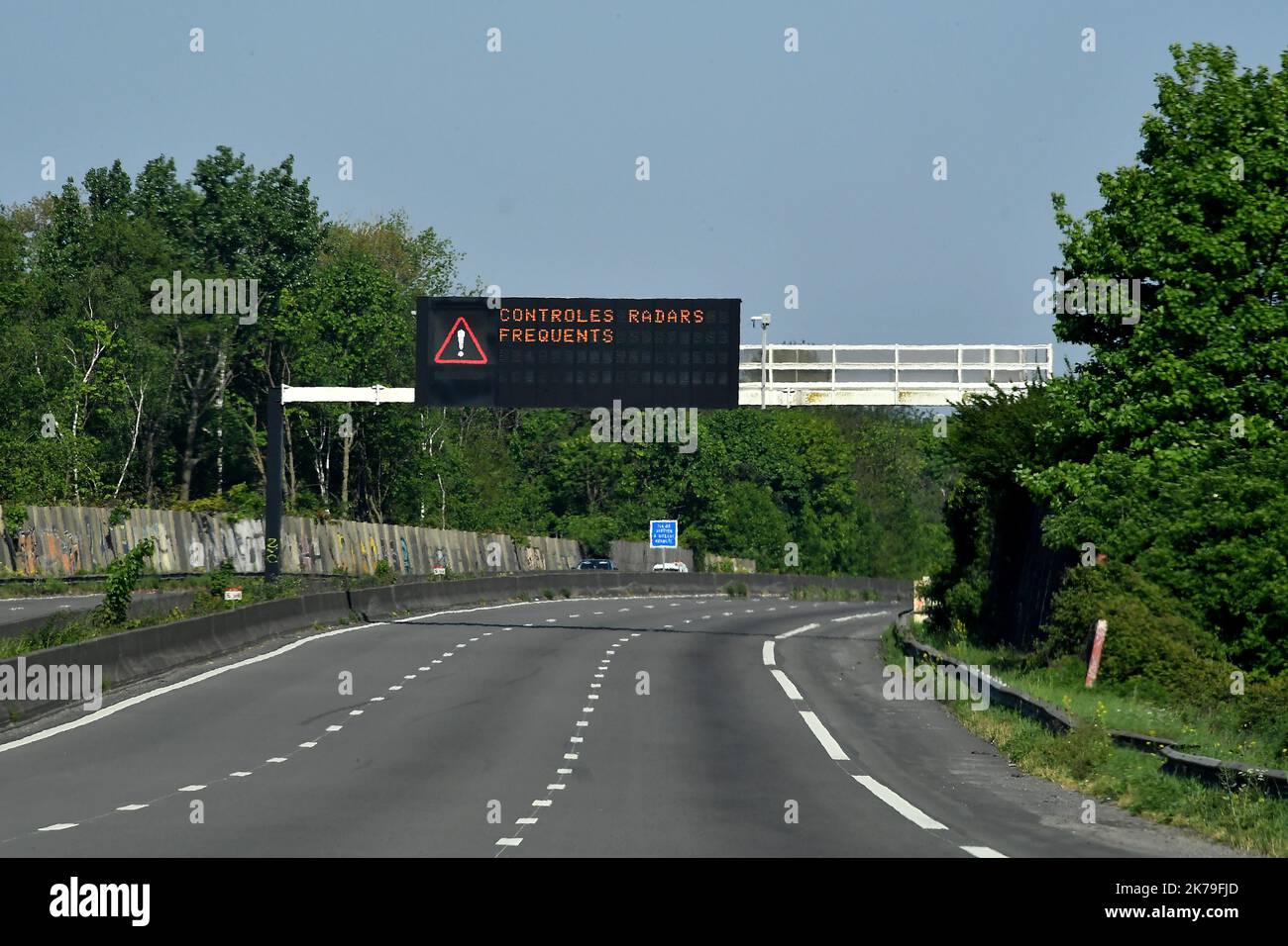 41st days of confinement, empty A25 motorway, France Stock Photo - Alamy