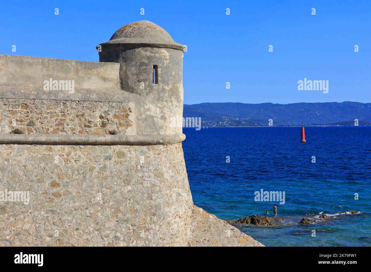 A watch tower of the 16th-century citadel in Ajaccio (Corse-du-Sud) on ...