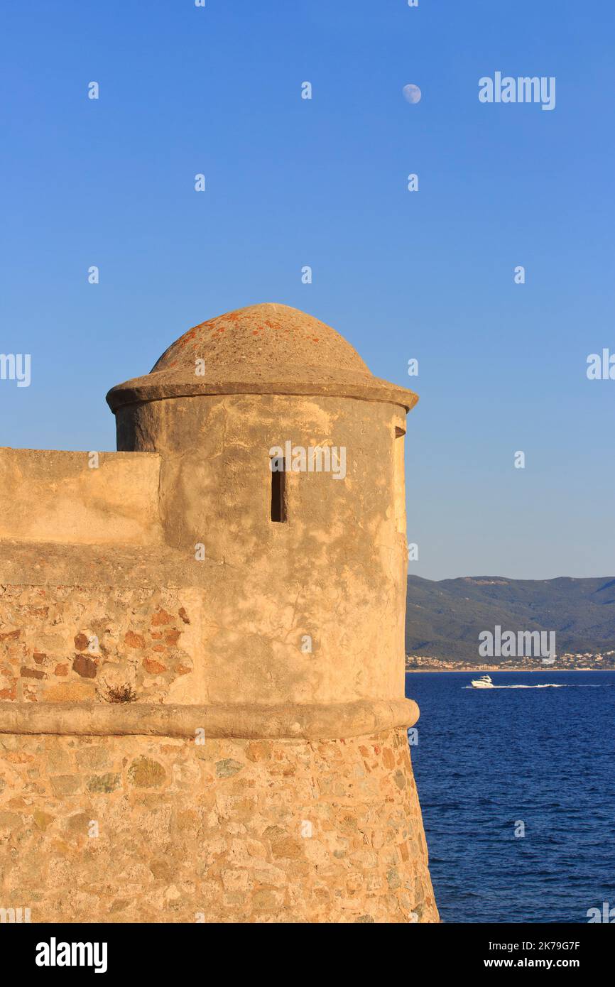 A watch tower of the 16th-century citadel in Ajaccio (Corse-du-Sud) on ...