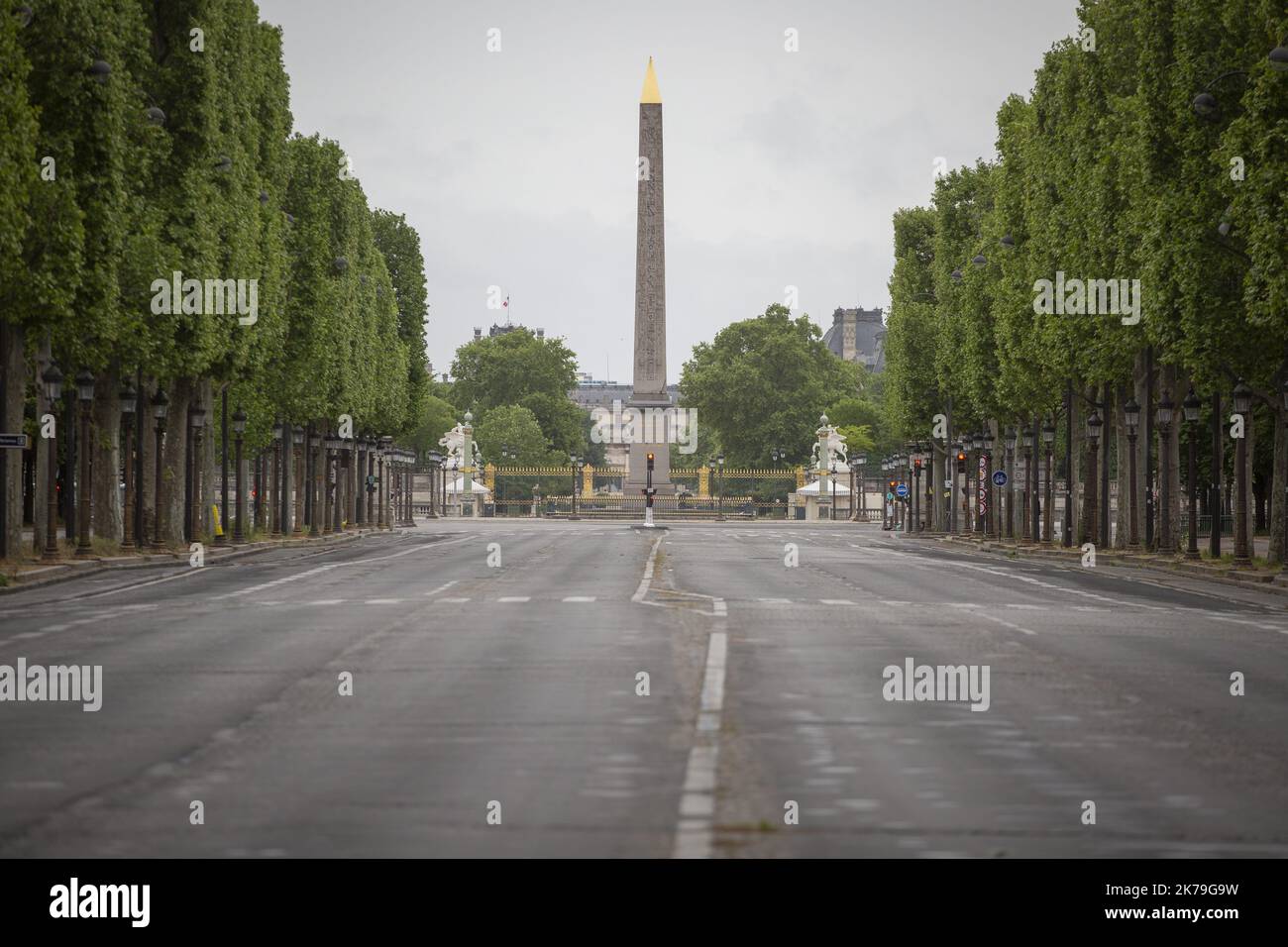Generic views of the empty streets of Paris during lockdown. France ...