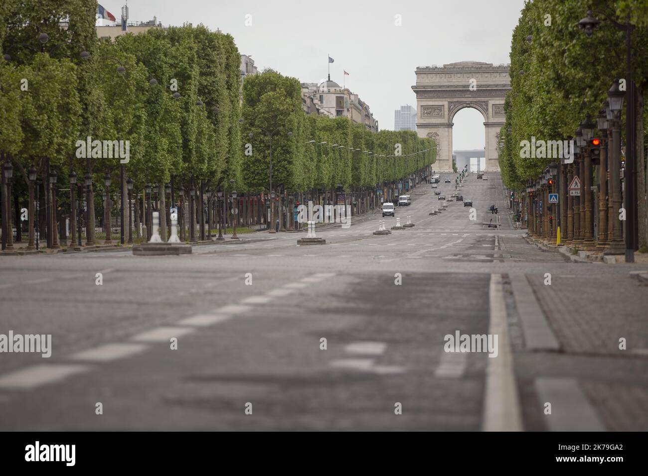 Generic views of the empty streets of Paris during lockdown. France ...