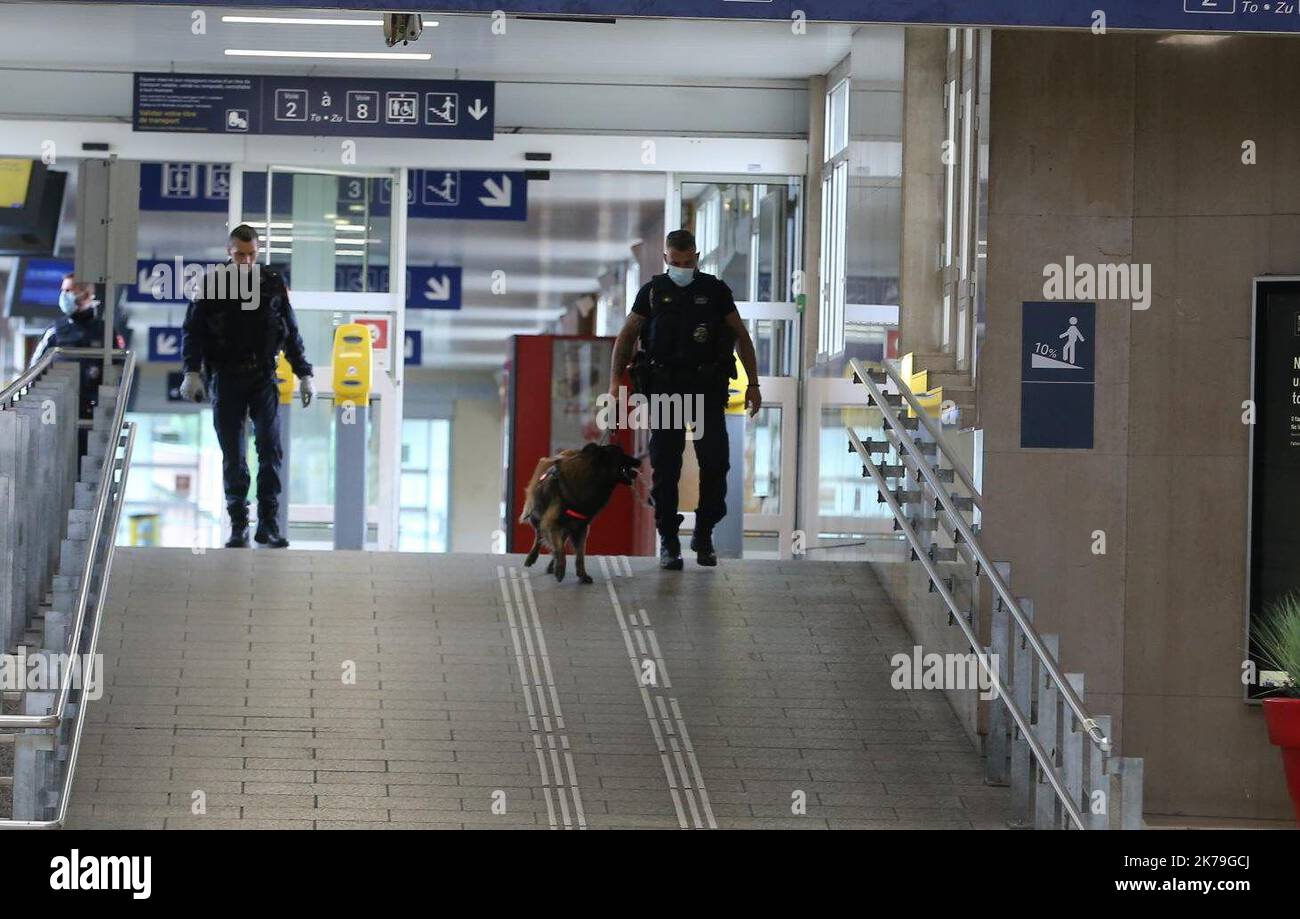 Security forces are searching and monitoring the Mulhouse train station ...