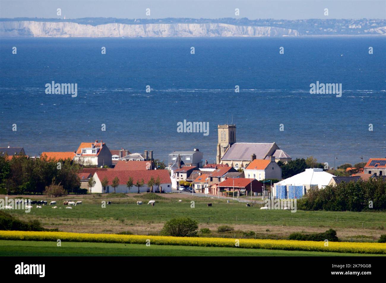 The English coasts very visible opposite the French coasts. Strait of ...