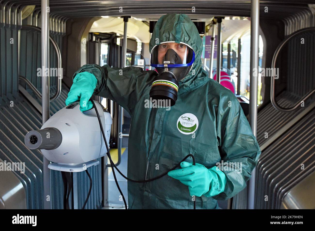 2020/05/07. Nancy: tram and bus disinfected by nebulization to fight ...