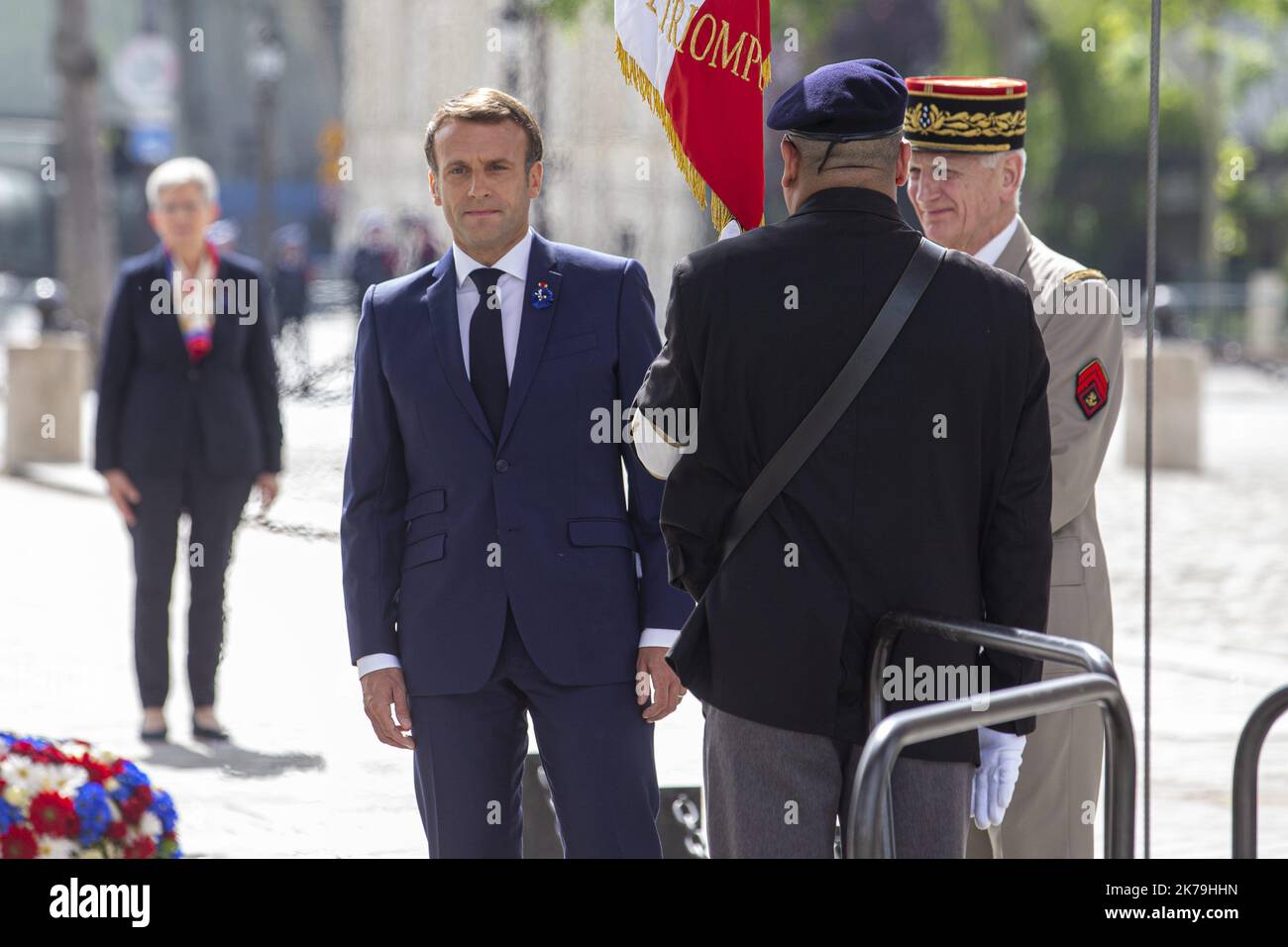 France, may 8th 2020 - commemoration ceremony of the armistice of May 8 ...
