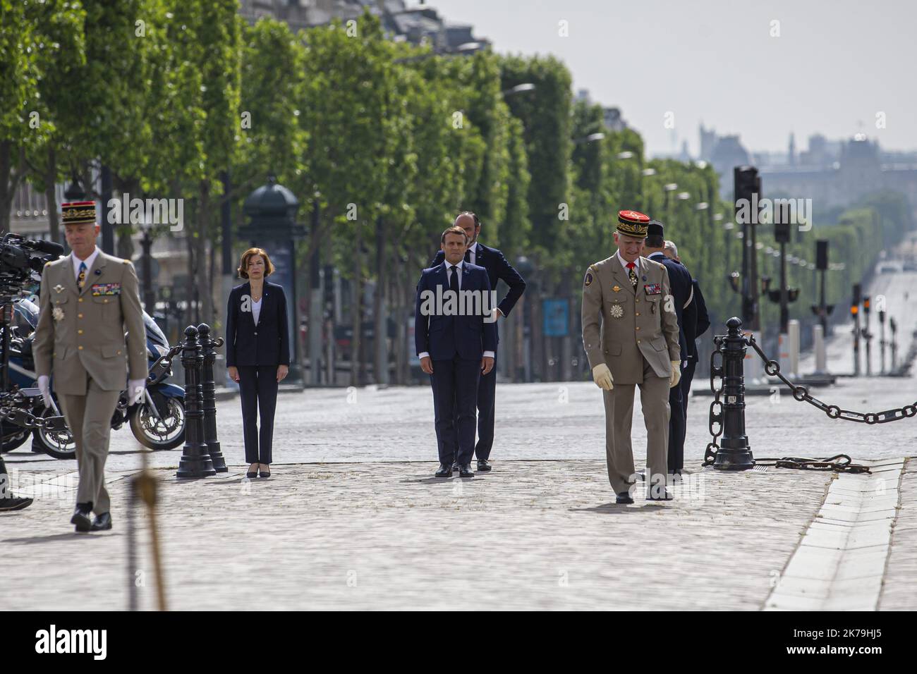 France, may 8th 2020 - commemoration ceremony of the armistice of May 8 ...