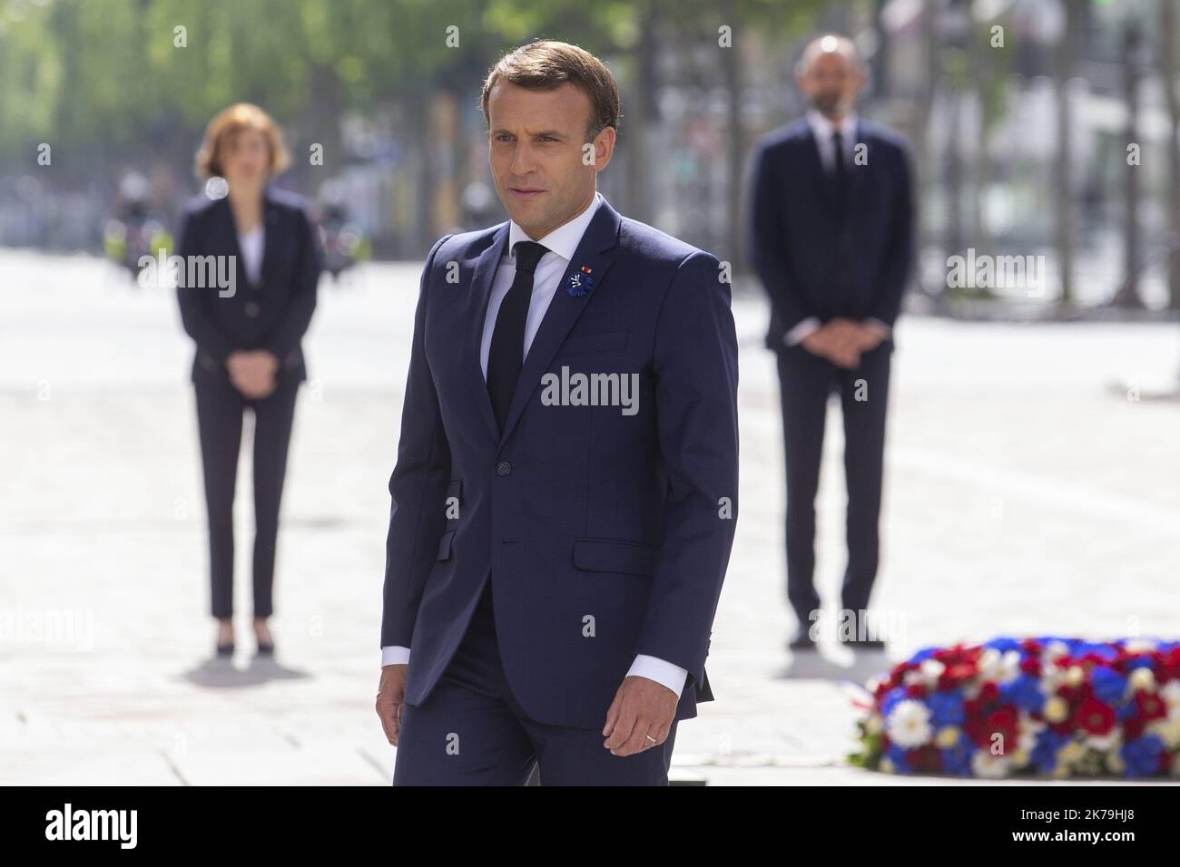 France, may 8th 2020 - commemoration ceremony of the armistice of May 8 ...
