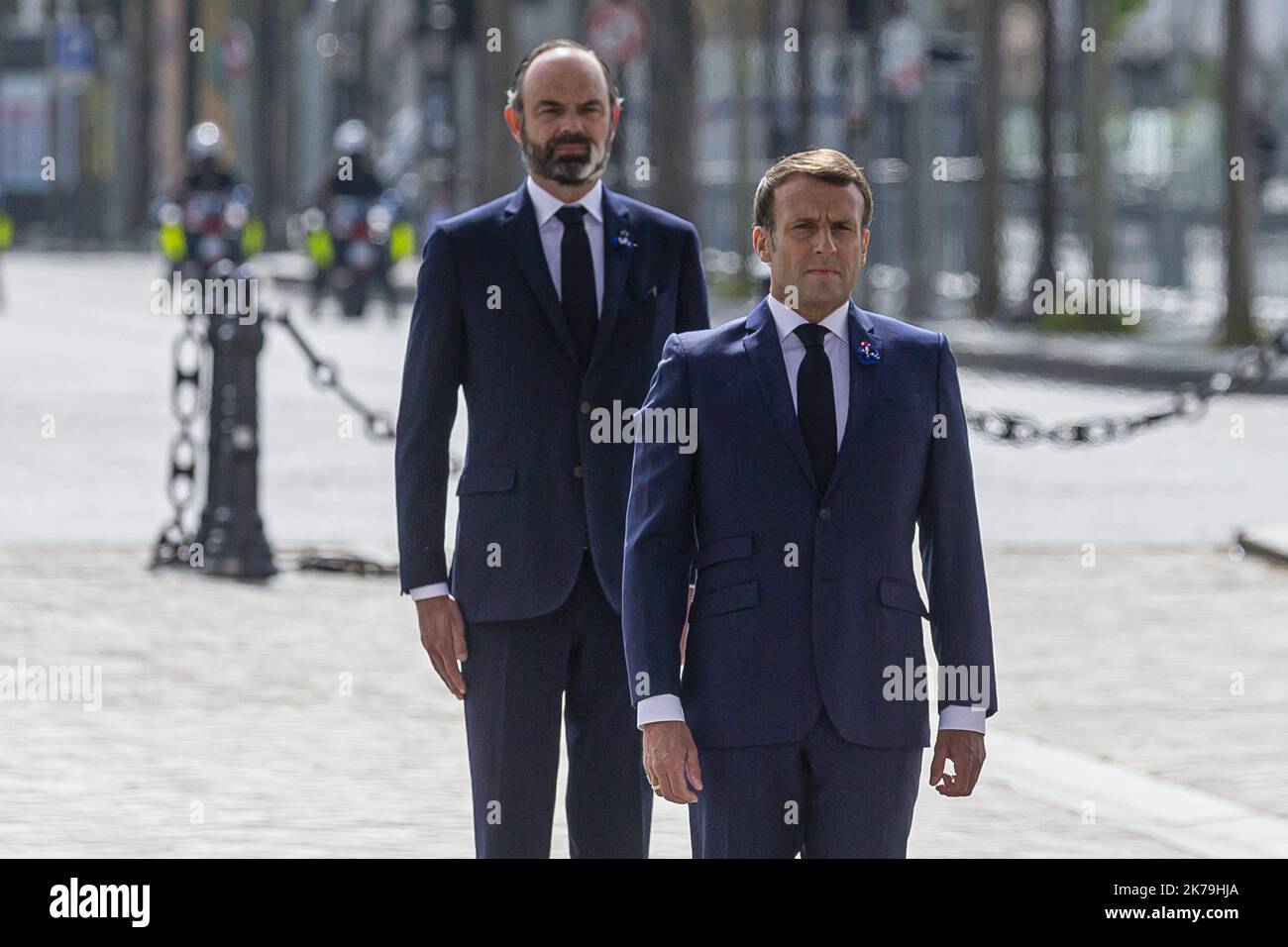 France, may 8th 2020 - commemoration ceremony of the armistice of May 8 ...