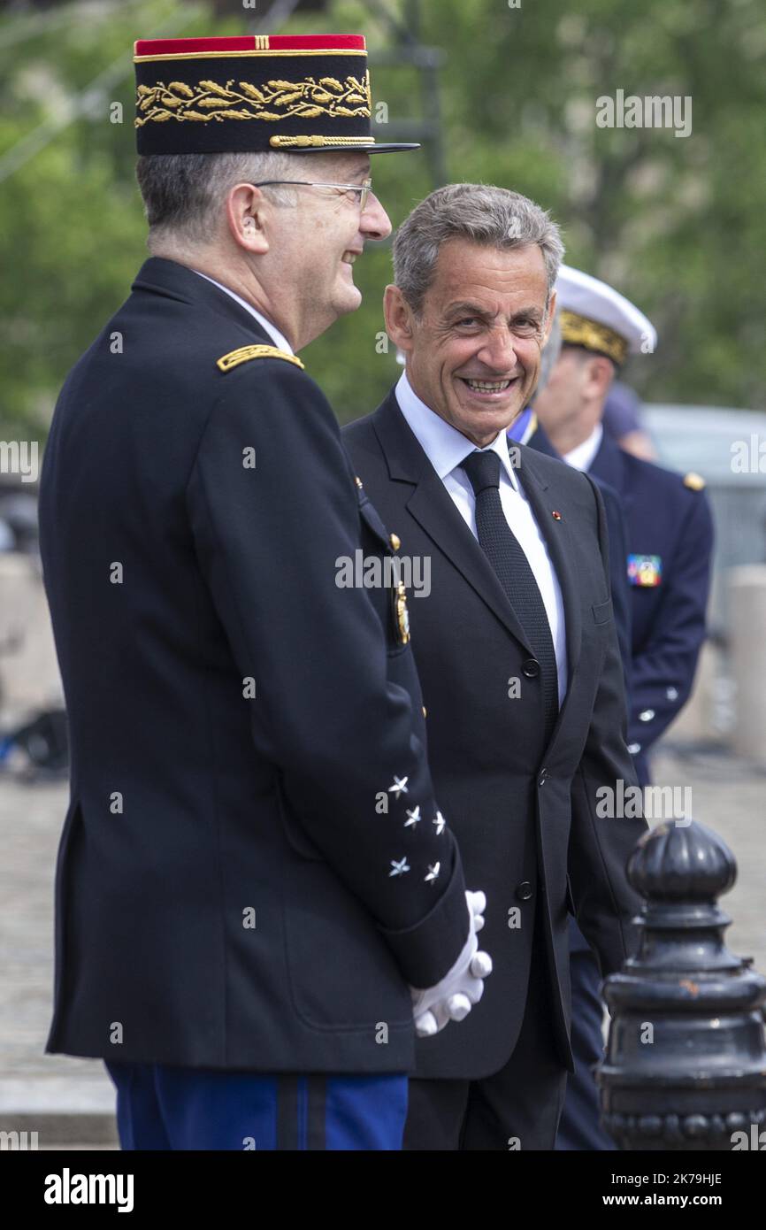 France, may 8th 2020 - commemoration ceremony of the armistice of May 8 ...
