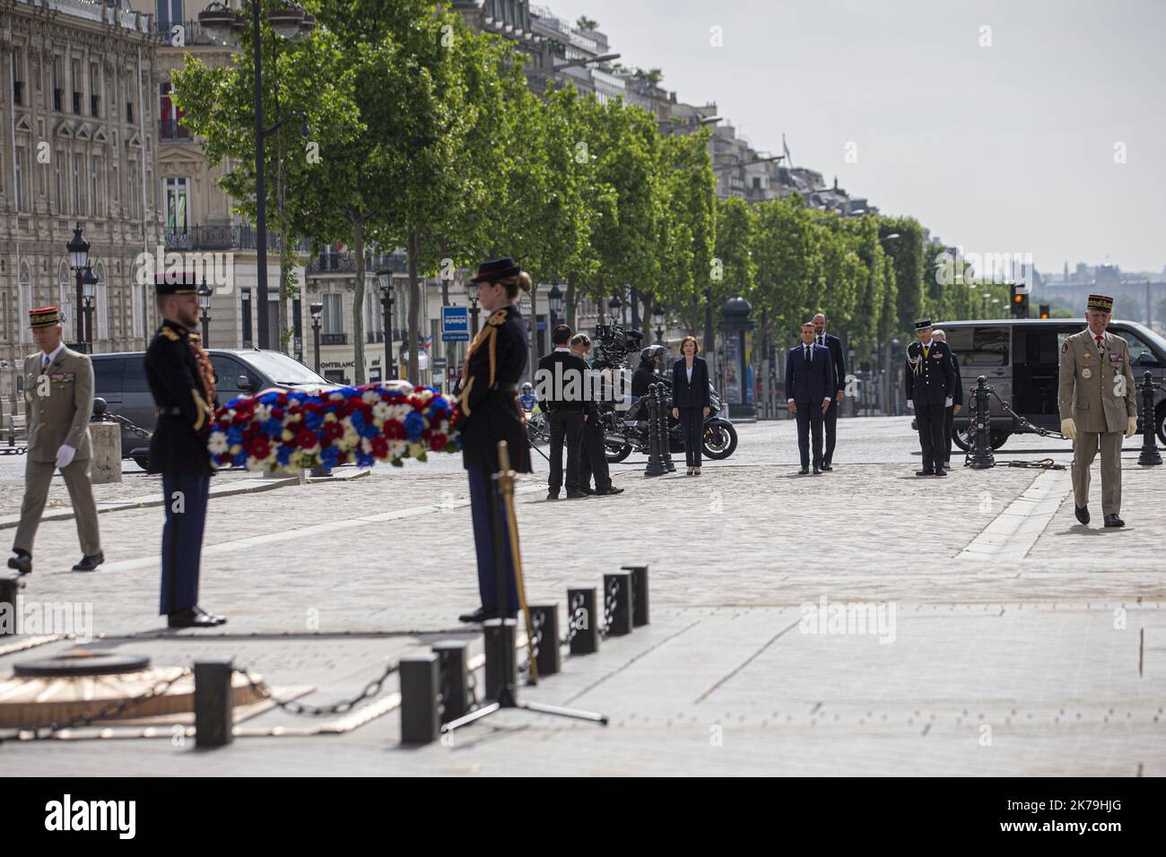 France, may 8th 2020 - commemoration ceremony of the armistice of May 8 ...