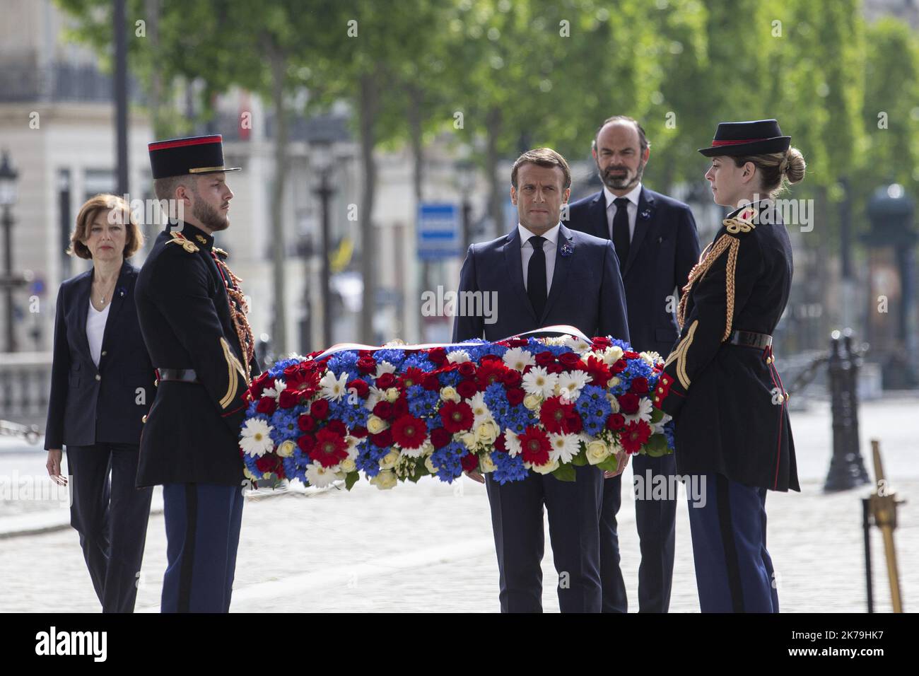 France, may 8th 2020 - commemoration ceremony of the armistice of May 8 ...