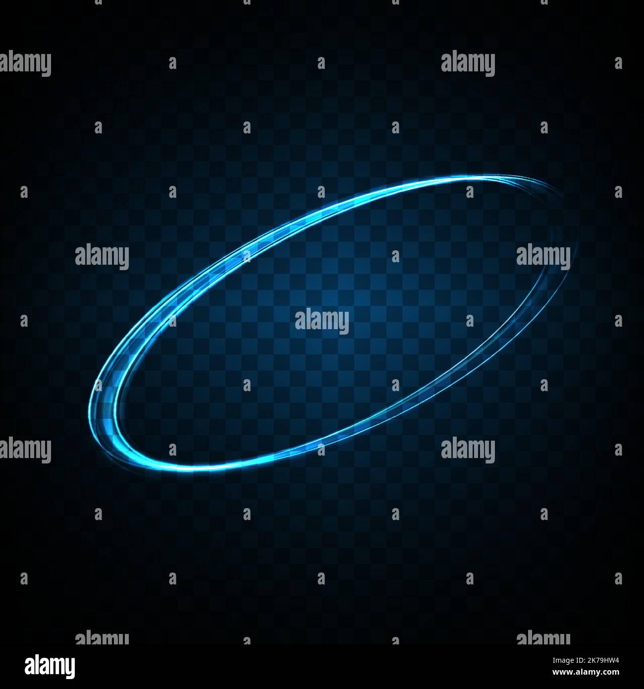 Abstract light lines of movement and speed in blue. Light everyday glowing effect. semicircular ...
