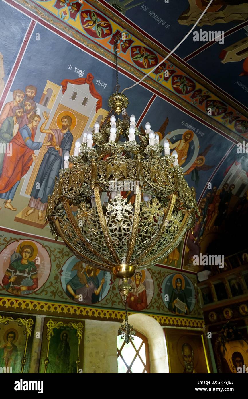 interior, Holy Church of the Archangels, Kissamos village, Crete ...