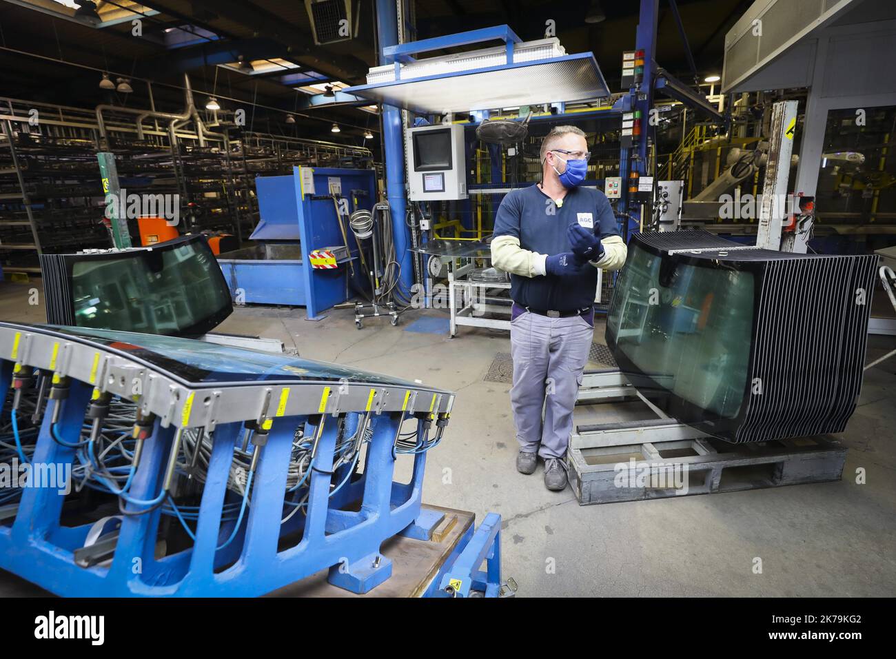 Northern France, may 13th 2020 - AGC FACTORY THAT USUALLY MANUFACTURES ...
