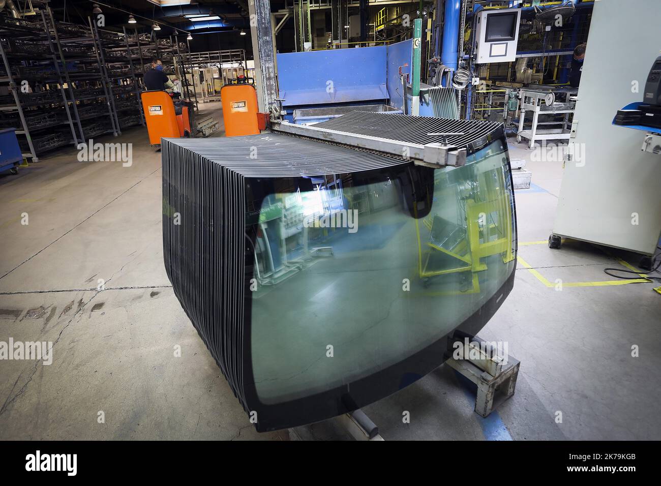 Northern France, may 13th 2020 - AGC FACTORY THAT USUALLY MANUFACTURES ...