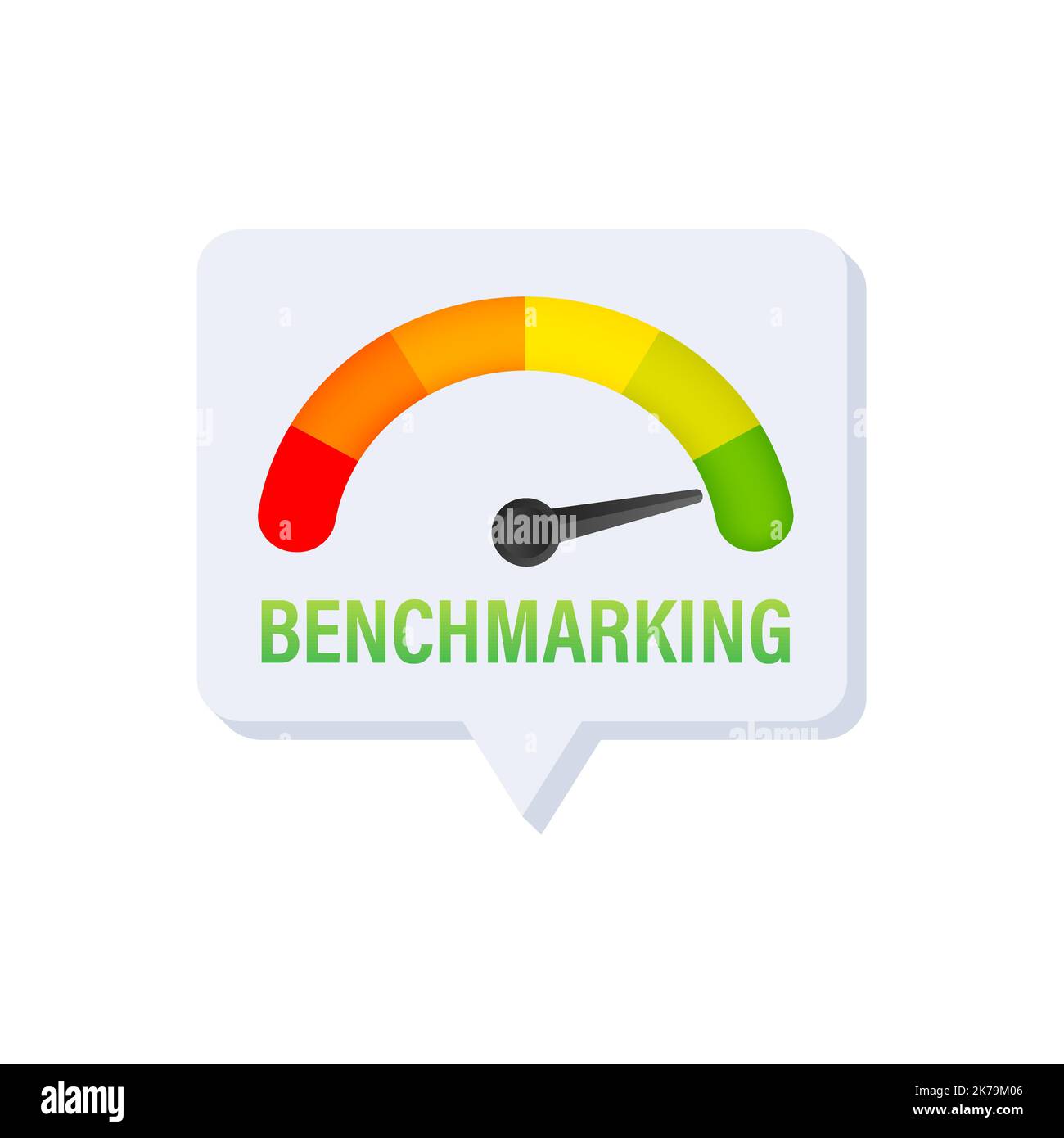 Benchmarking Speedometer, general indicator, business concept. Vector ...