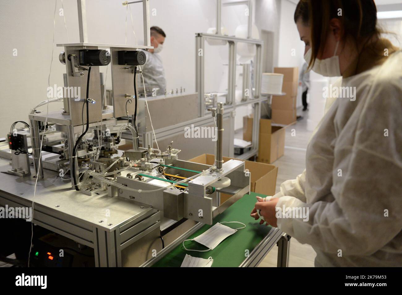 Angecourt, France, may 7th 2020 - Covid-19 / TSC - the sheet factory ...