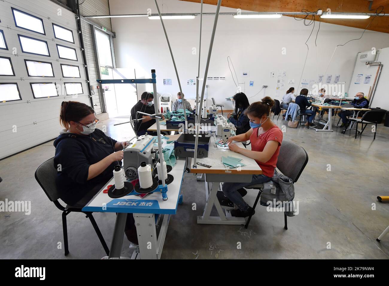 France, may 20th 2020 - covid-19 pandemic. Masks production ...