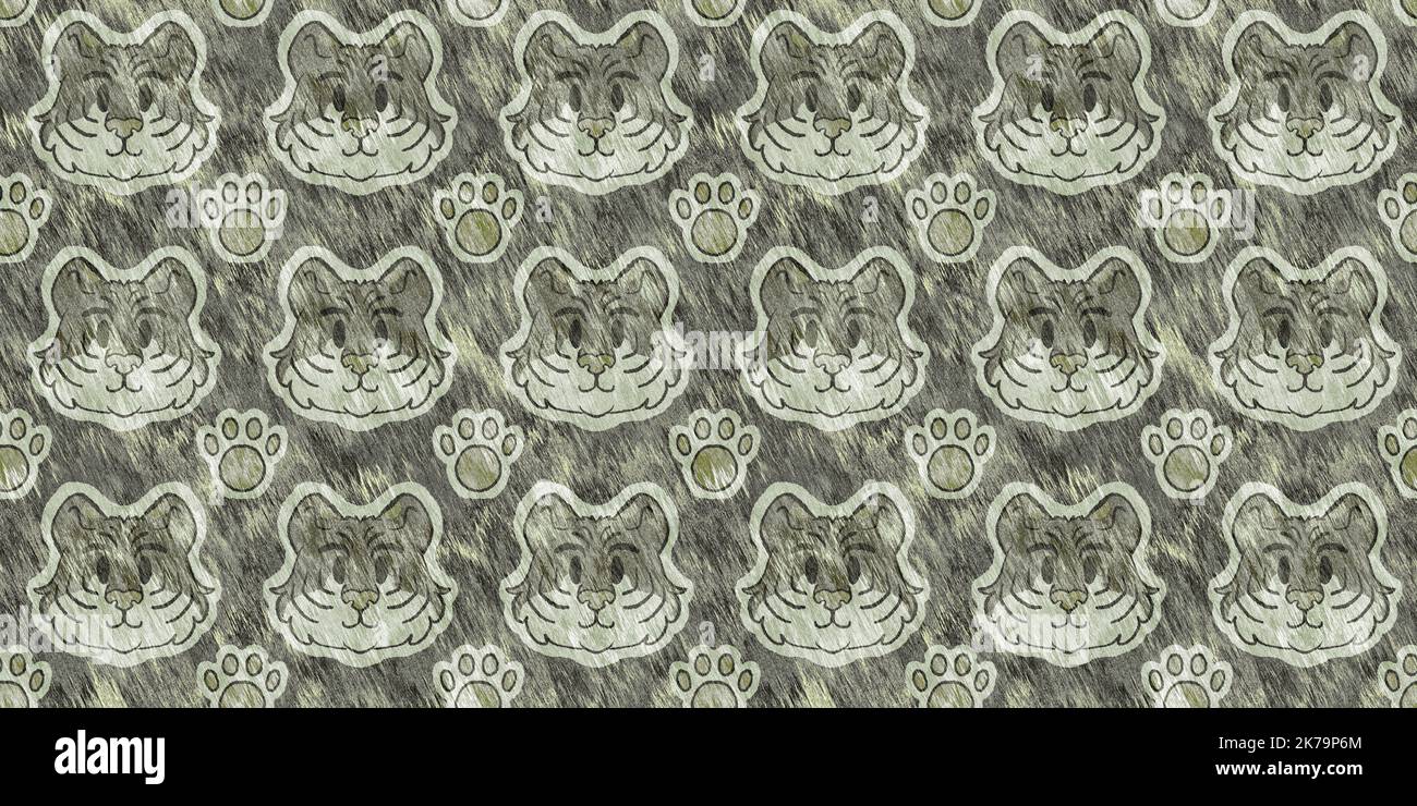 Cute safari wild tiger animal border for babies room decor. Seamless ...