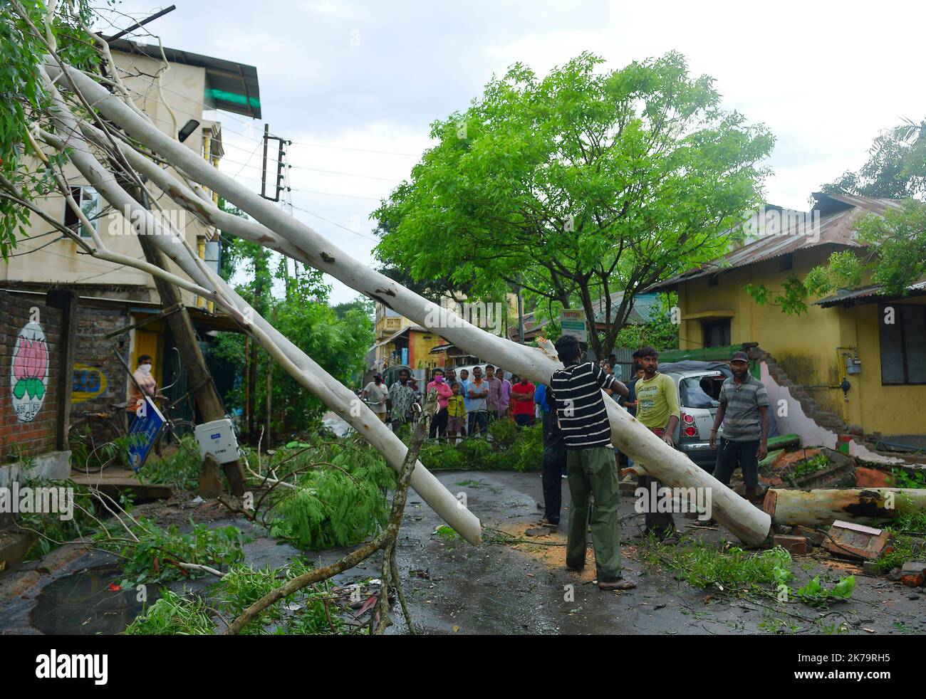 India / Tripura / Agartala - AMC (Agartala Municipal Corporation) workers clean the roads of ...