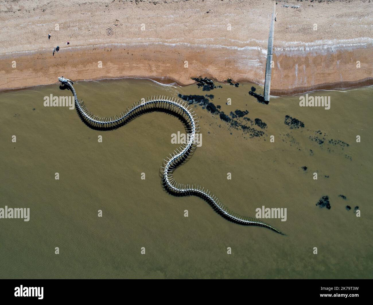 Just off the shore of the Loire estuary outside of Nantes, France, a ...