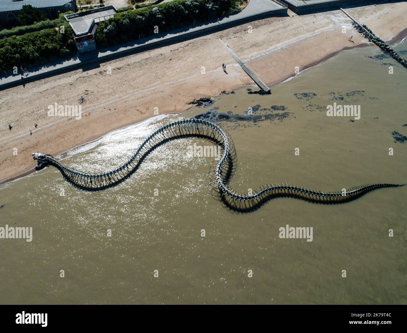 Just off the shore of the Loire estuary outside of Nantes, France, a ...