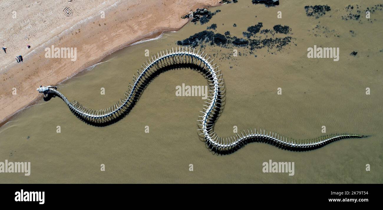 Just off the shore of the Loire estuary outside of Nantes, France, a ...