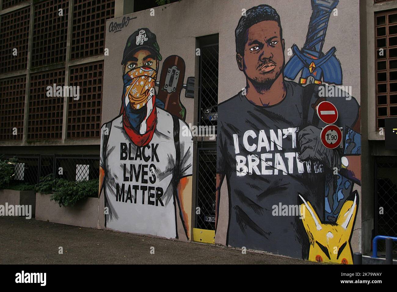 A work by the artist Combo against racism and in tribute to George ...