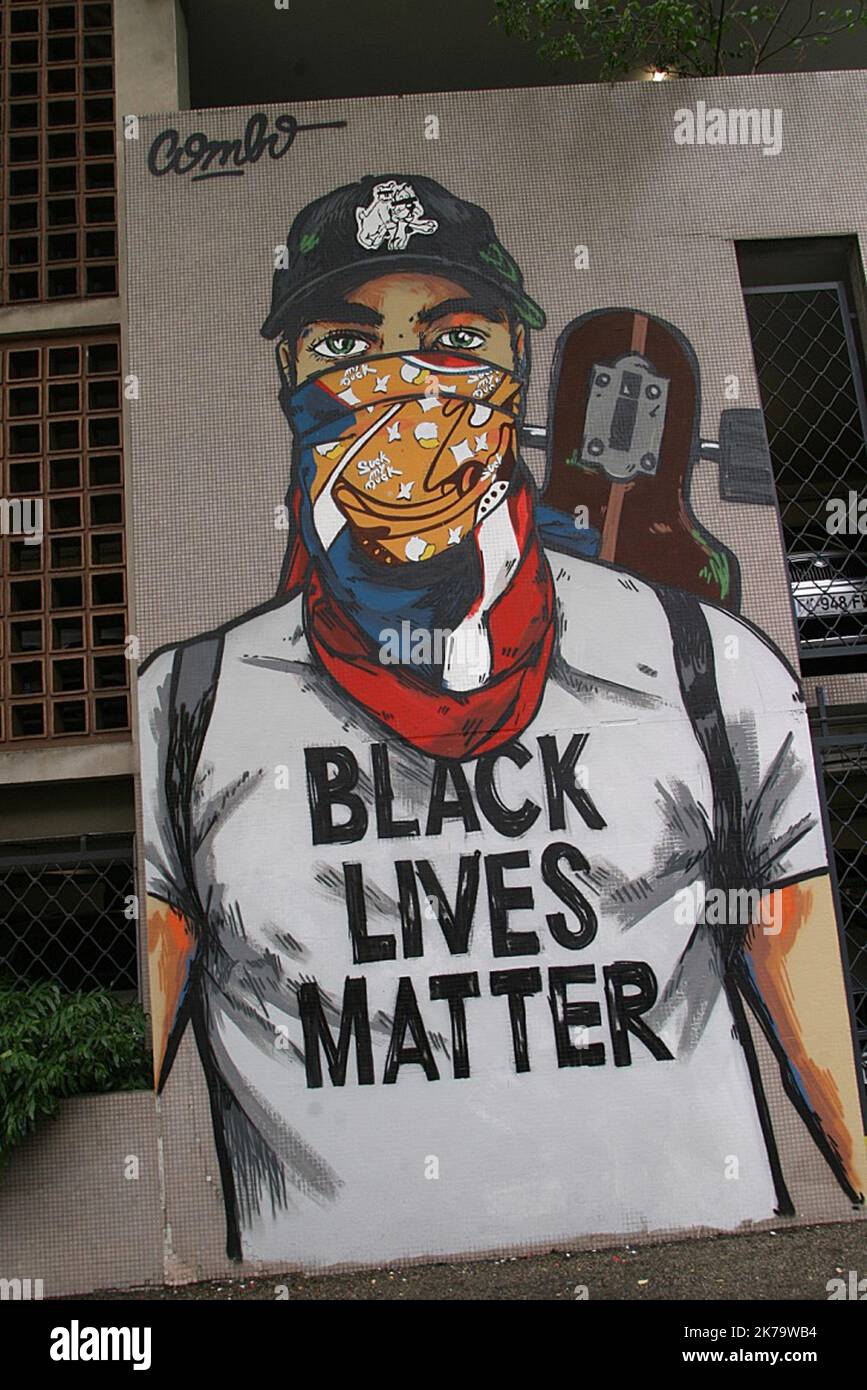 A work by the artist Combo against racism and in tribute to George ...