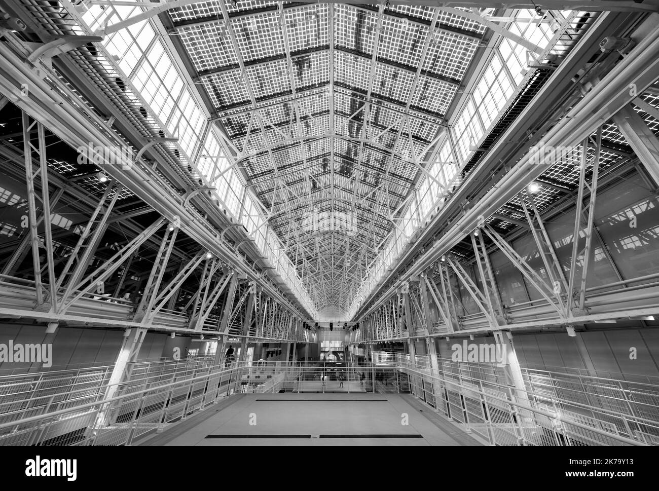 Interior of modern metal building Stock Photo - Alamy