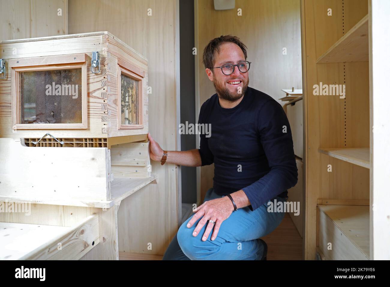 Thomas and Claire Le Glatin, managers of the micro-farm in organic ...