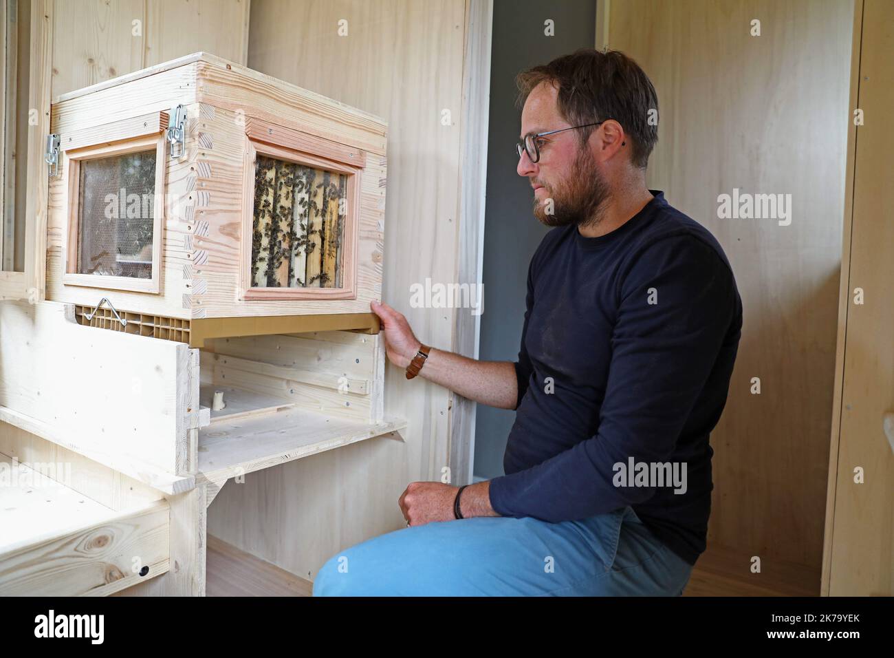 Thomas and Claire Le Glatin, managers of the micro-farm in organic ...