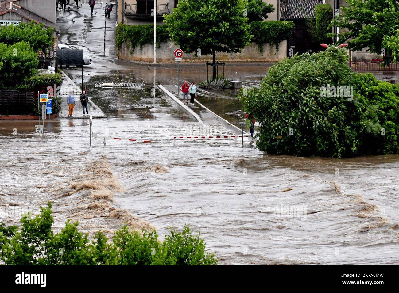 Heavy rainfalls caused floods in southern France, here in Anduze, on ...