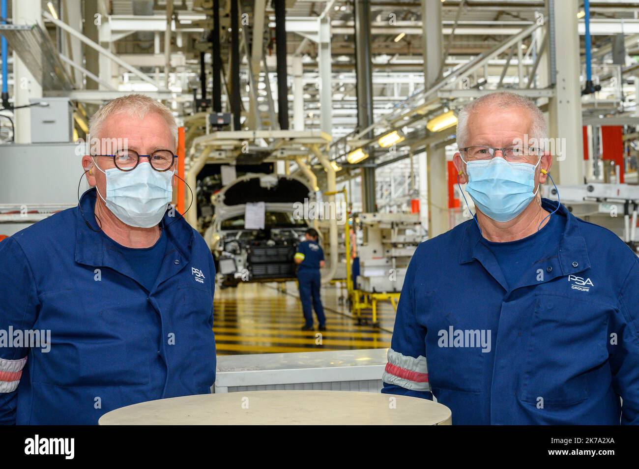 Rennes, France, june 17th 2020 - PSA French carmaker plant during covid ...