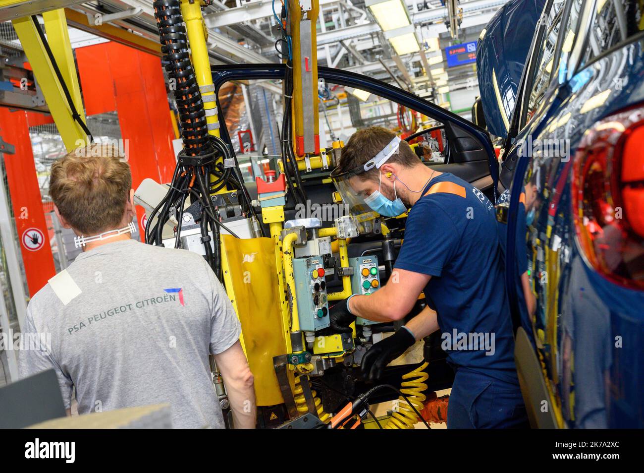 Rennes, France, june 17th 2020 - PSA French carmaker plant during covid ...