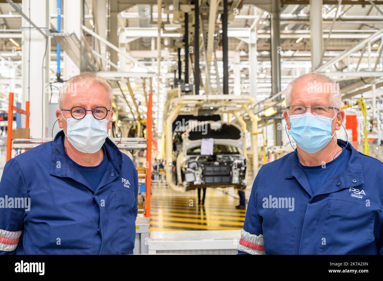 Rennes, France, june 17th 2020 - PSA French carmaker plant during covid ...