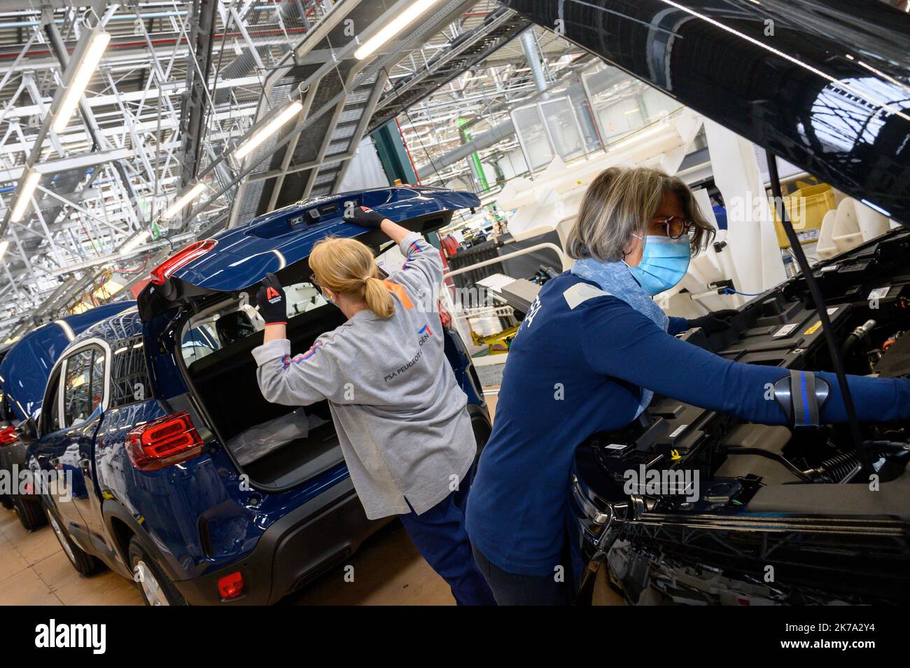 Rennes, France, june 17th 2020 - PSA French carmaker plant during covid ...