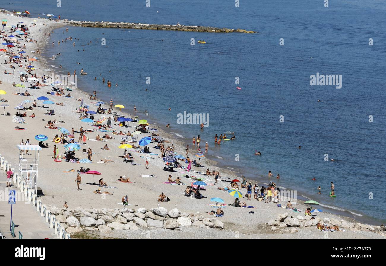 Menton, France, june 24th 2020 - Such a hot weather for the first days ...